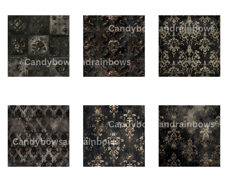 Vintage Gothic Digital Paper - 18 PNG Images of Vintage Gothic Designs ...