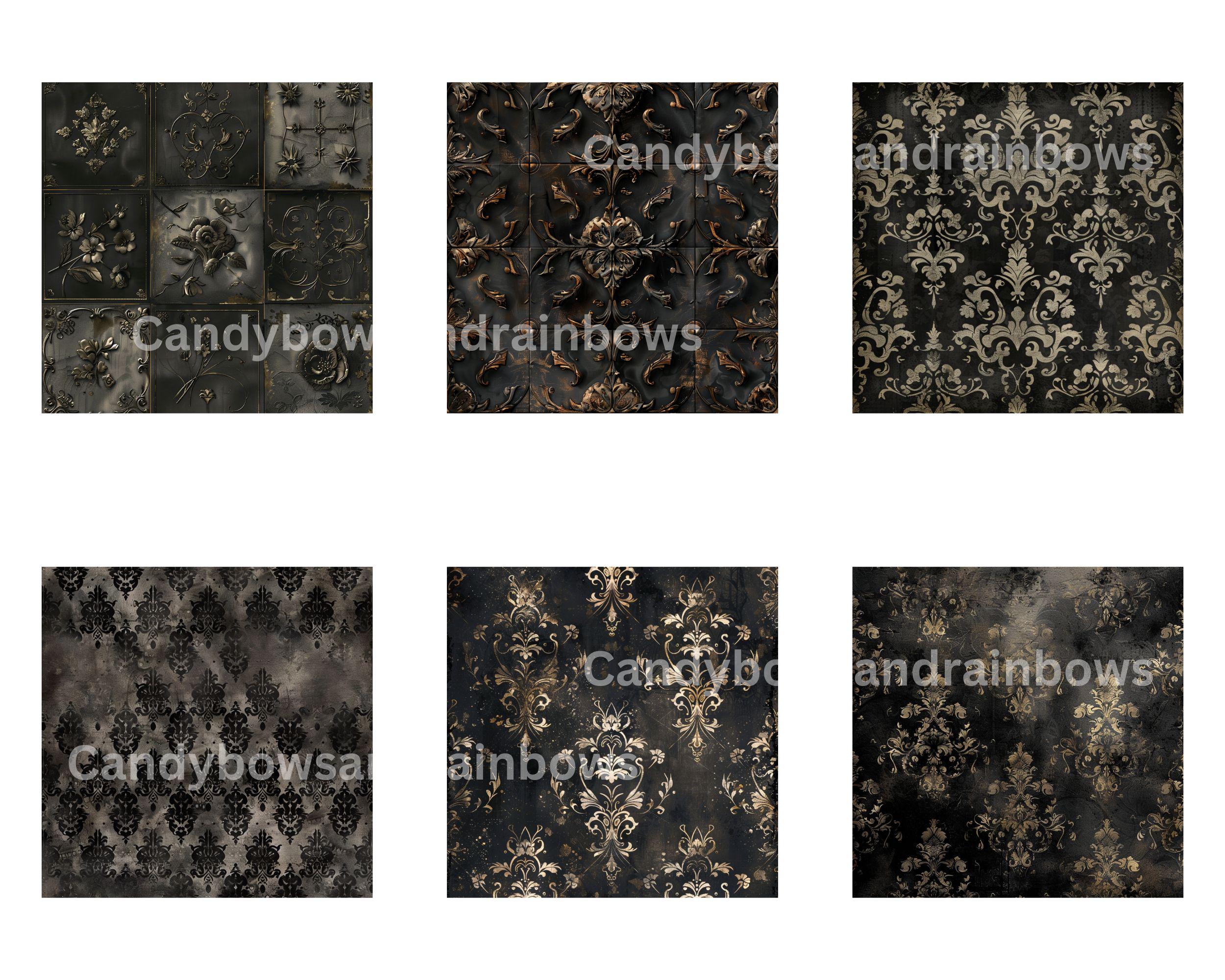 Vintage Gothic Digital Paper - 18 PNG Images of Vintage Gothic Designs ...