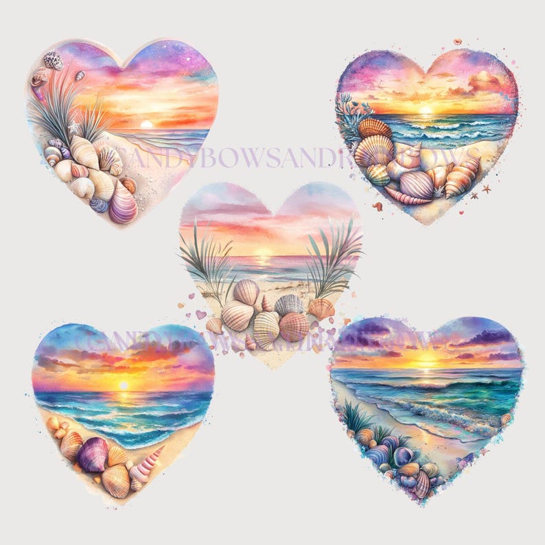 Beautiful Heart Shaped Beach Scene Clipart - 23 High Quality PNG Images ...