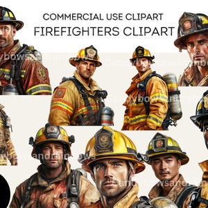 Firefighters Clipart - 32 High Quality PNG Images - Male Firefighter ...