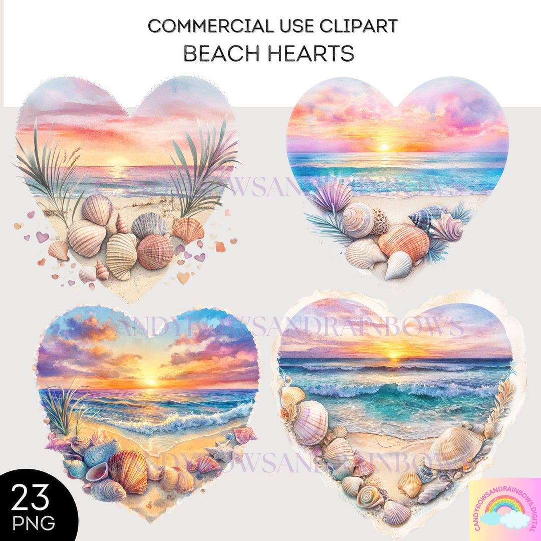 Beautiful Heart Shaped Beach Scene Clipart - 23 High Quality PNG Images ...