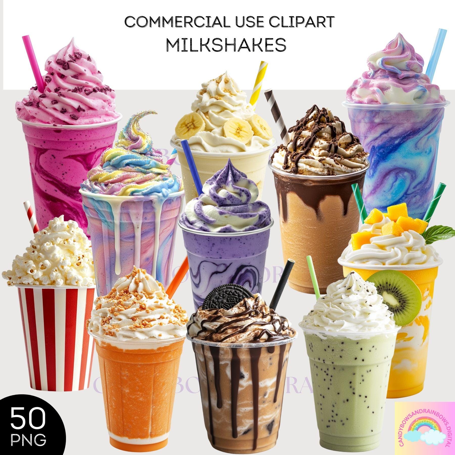 Beautiful Milkshakes Clipart - 50 High Quality PNG Images of Milkshake ...