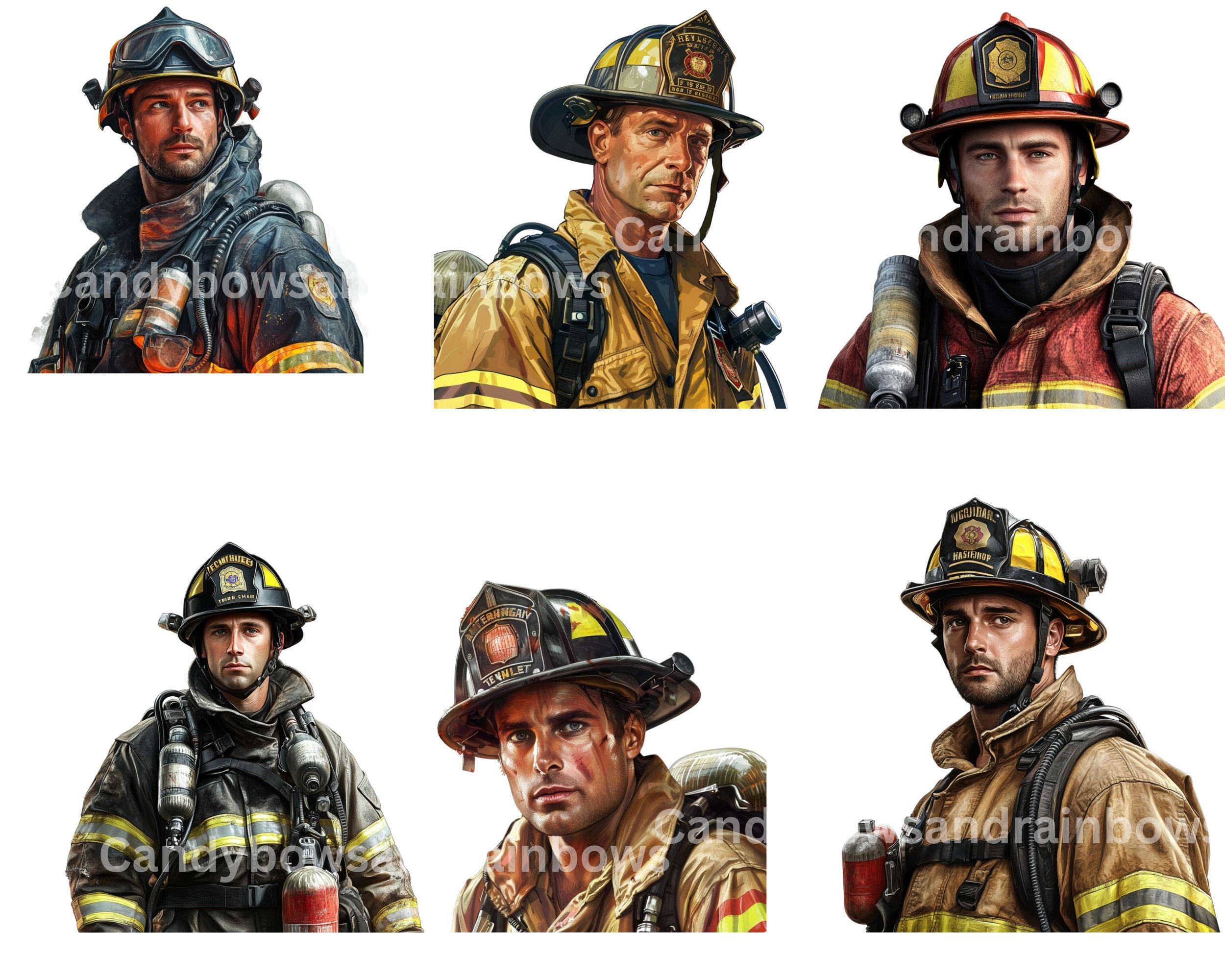 Firefighters Clipart - 32 High Quality PNG Images - Male Firefighter ...