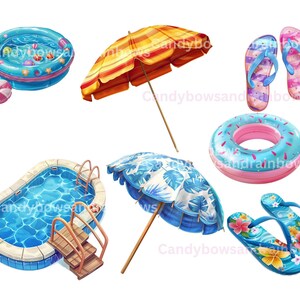 Cute and Colourful Pool Party Clipart 32 High Quality PNG Images Pool ...