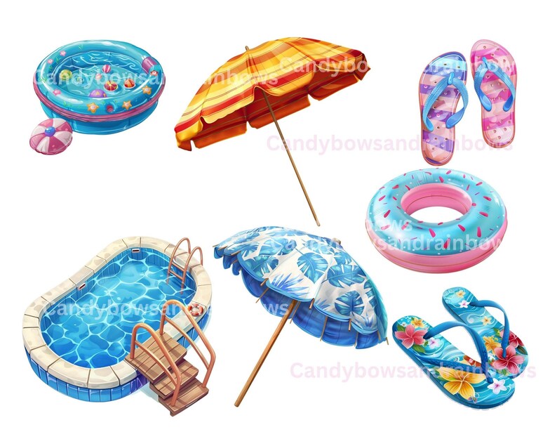 Cute and Colourful Pool Party Clipart 32 High Quality PNG Images Pool ...