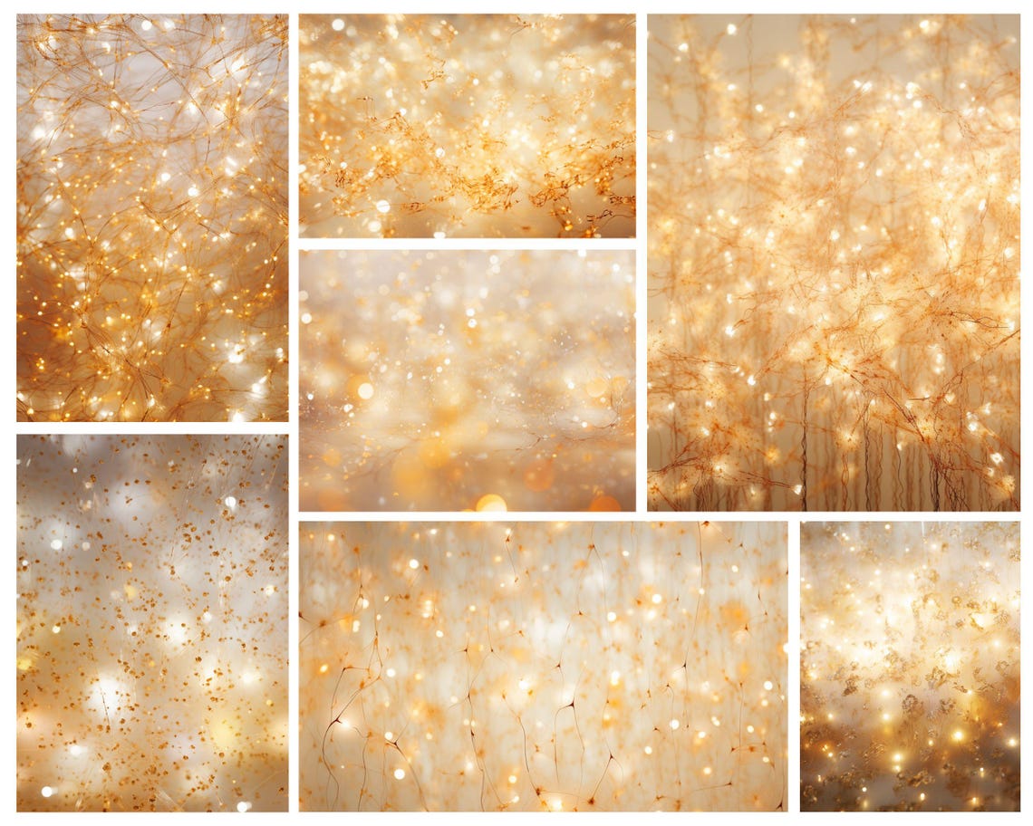 Light Gold Christmas Lights Digital Background Paper - 15 Christmas ...