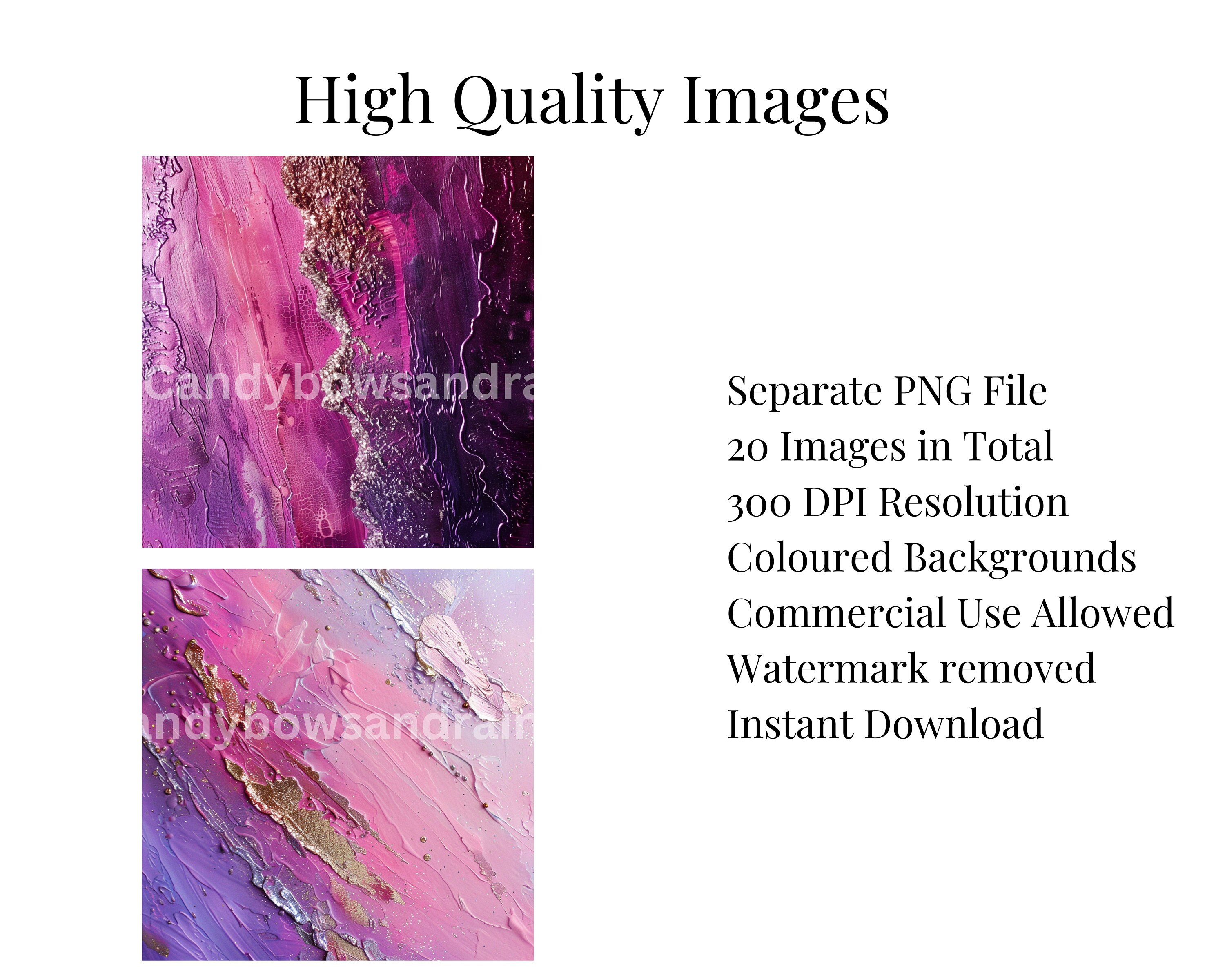 Shimmering Pink and Purple Digital Paper - 20 PNG Images of Shimmering ...