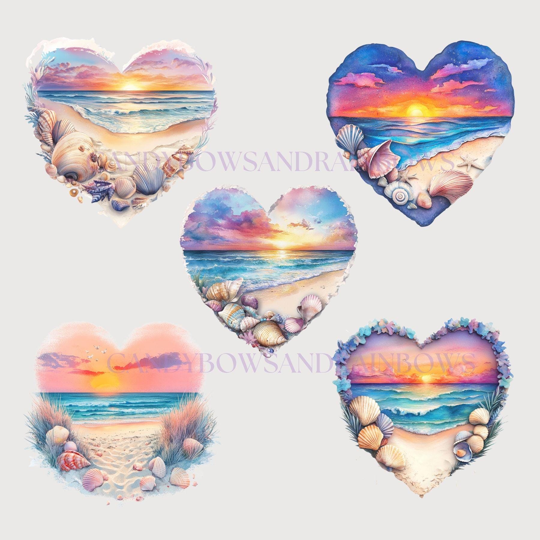 Beautiful Heart Shaped Beach Scene Clipart - 23 High Quality PNG Images ...