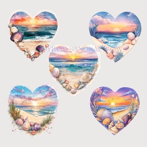 Beautiful Heart Shaped Beach Scene Clipart - 23 High Quality PNG Images ...