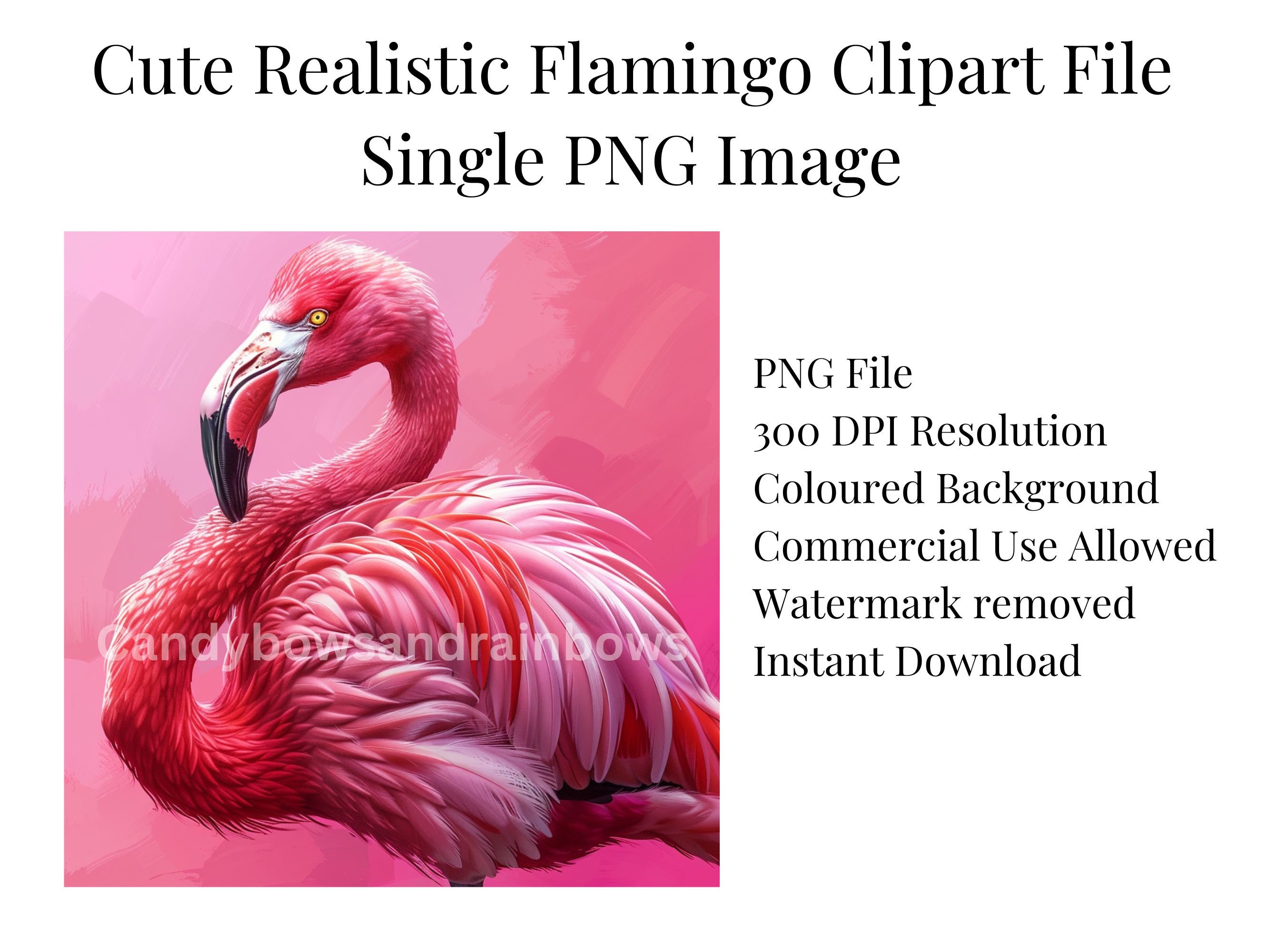 Cute Realistic Flamingo Single PNG Image Commercial Use Allowed - Etsy
