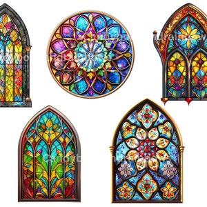 Beautiful Colourful Stained Glass Window Clipart - 20 PNG Images of ...