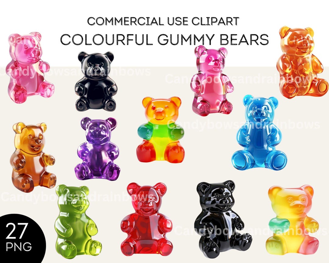 Vibrant and Colourful Gummy Bears Clipart - 27 High Quality PNG Images ...