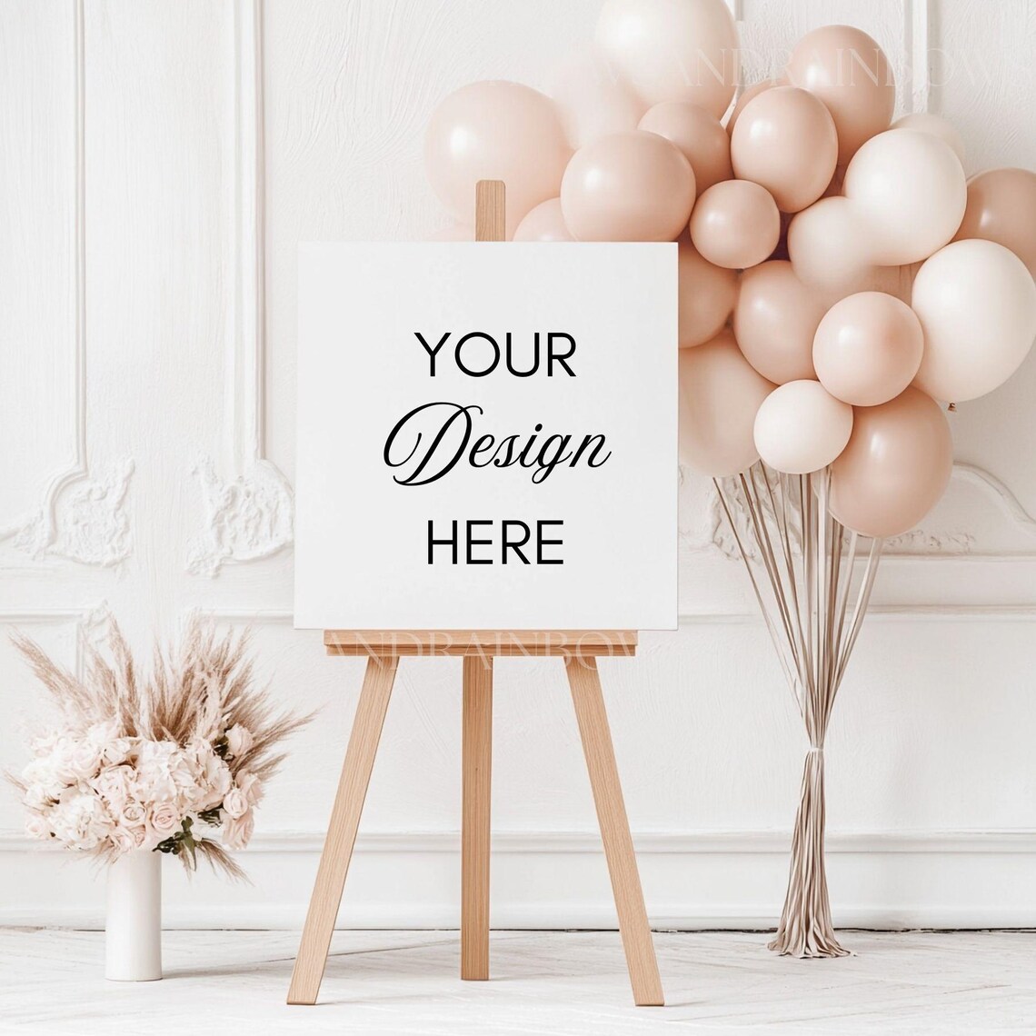 Easel Sign Mockup - Welcome Sign Background Mockup - Blush Pink ...