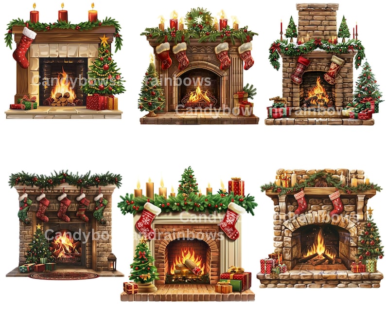 Cosy Christmas Fireplaces Clipart - 23 High Quality PNG Images ...