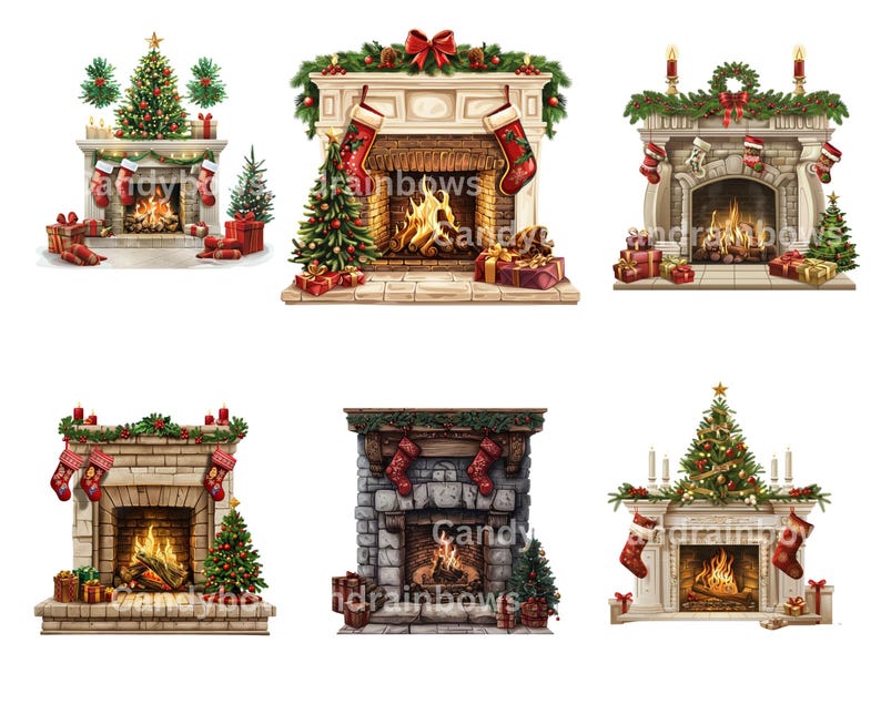 Cosy Christmas Fireplaces Clipart - 23 High Quality PNG Images ...