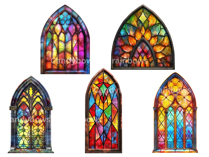 Beautiful Colourful Stained Glass Window Clipart - 20 PNG Images of ...