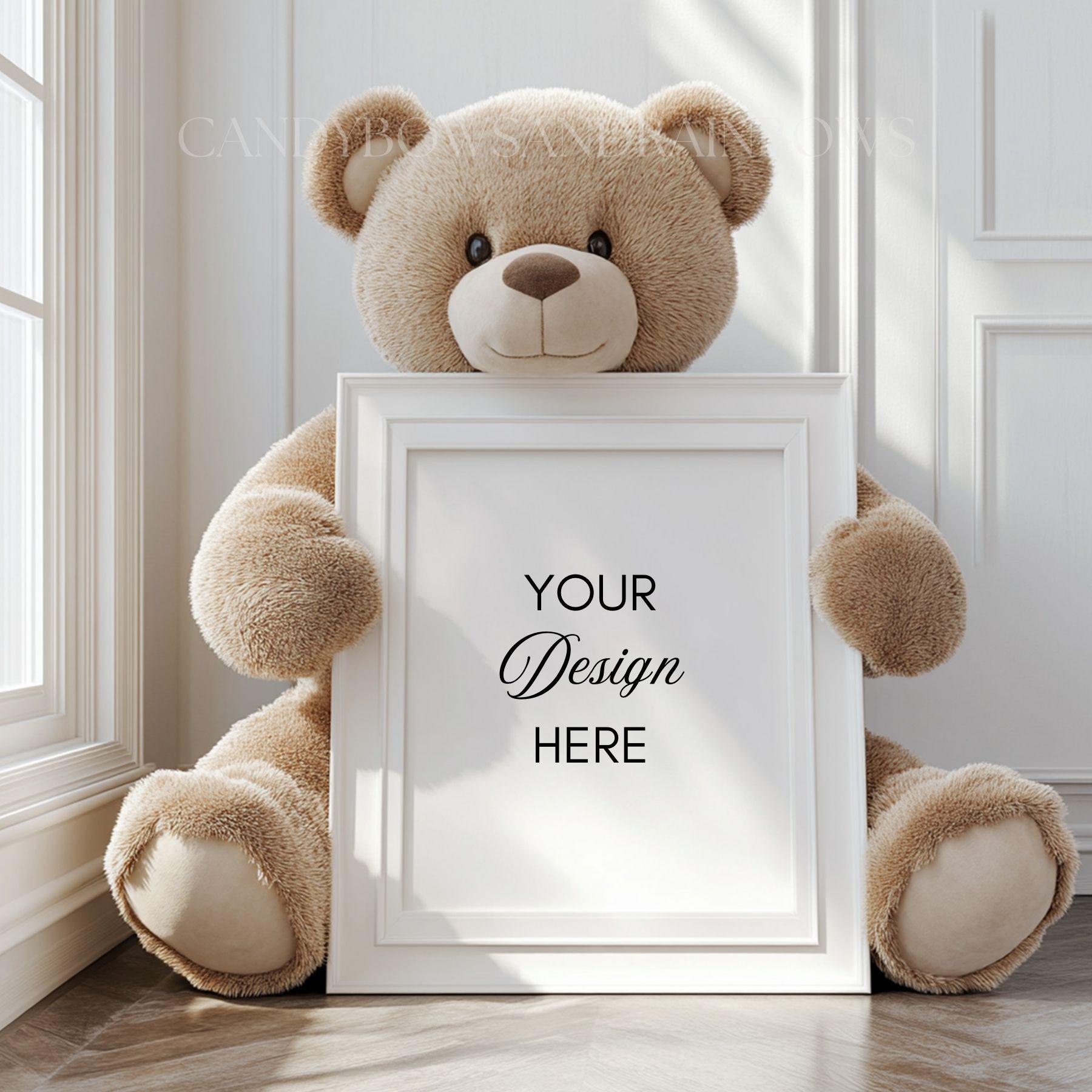 Teddy Bear Nursery Frame Mockup - Frame Mockup - Wooden Frame Mockup ...