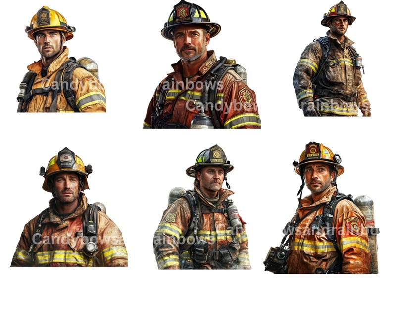 Firefighters Clipart - 32 High Quality PNG Images - Male Firefighter ...
