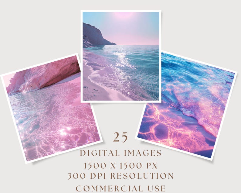 Pastel Ocean and Beach Digital Background Paper - 25 Pastel Beach PNG ...