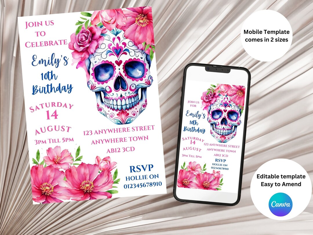 EDITABLE Birthday Party Invitation Template DIGITAL DOWNLOAD ...