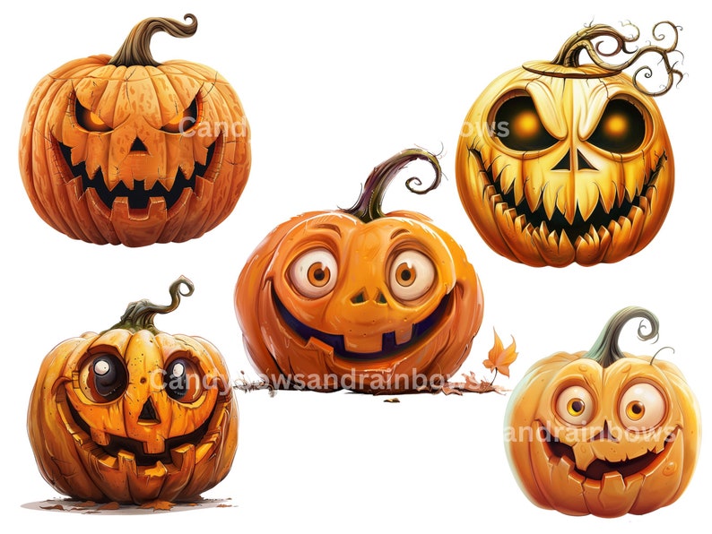 Halloween Pumpkin Clipart - 30 PNG Images of Spooky Pumpkins ...