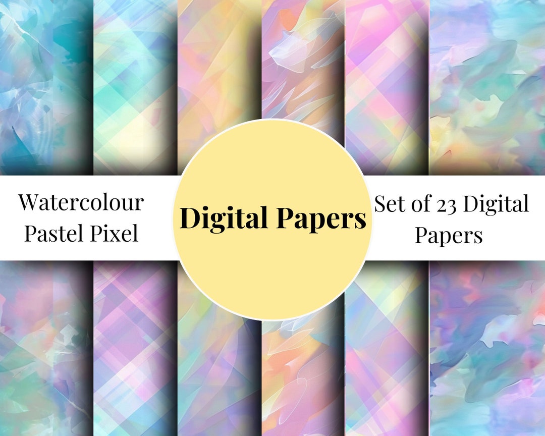 Watercolour Pastel Prism Digital Paper - 23 PNG Images of Beautiful ...