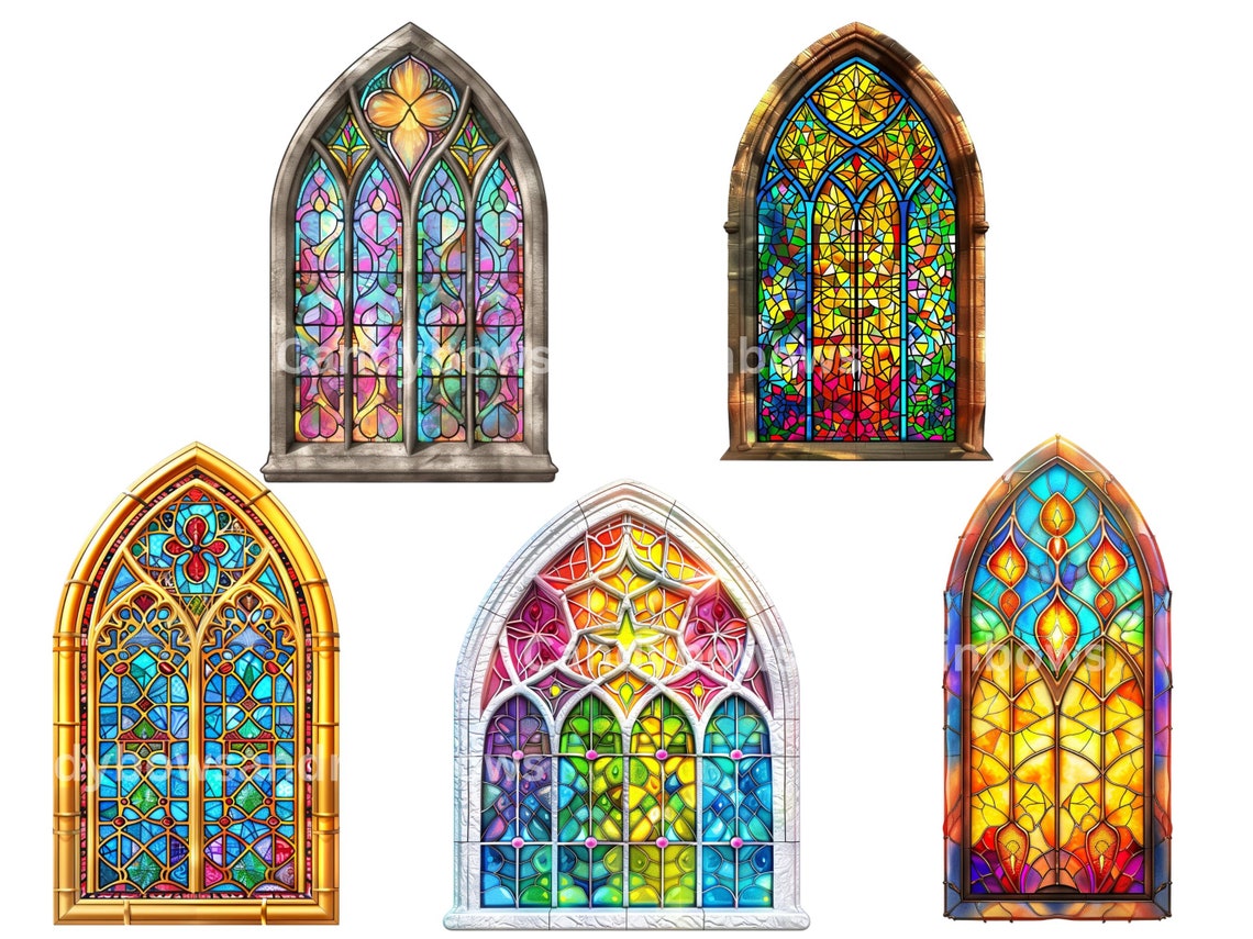 Beautiful Colourful Stained Glass Window Clipart - 20 PNG Images of ...