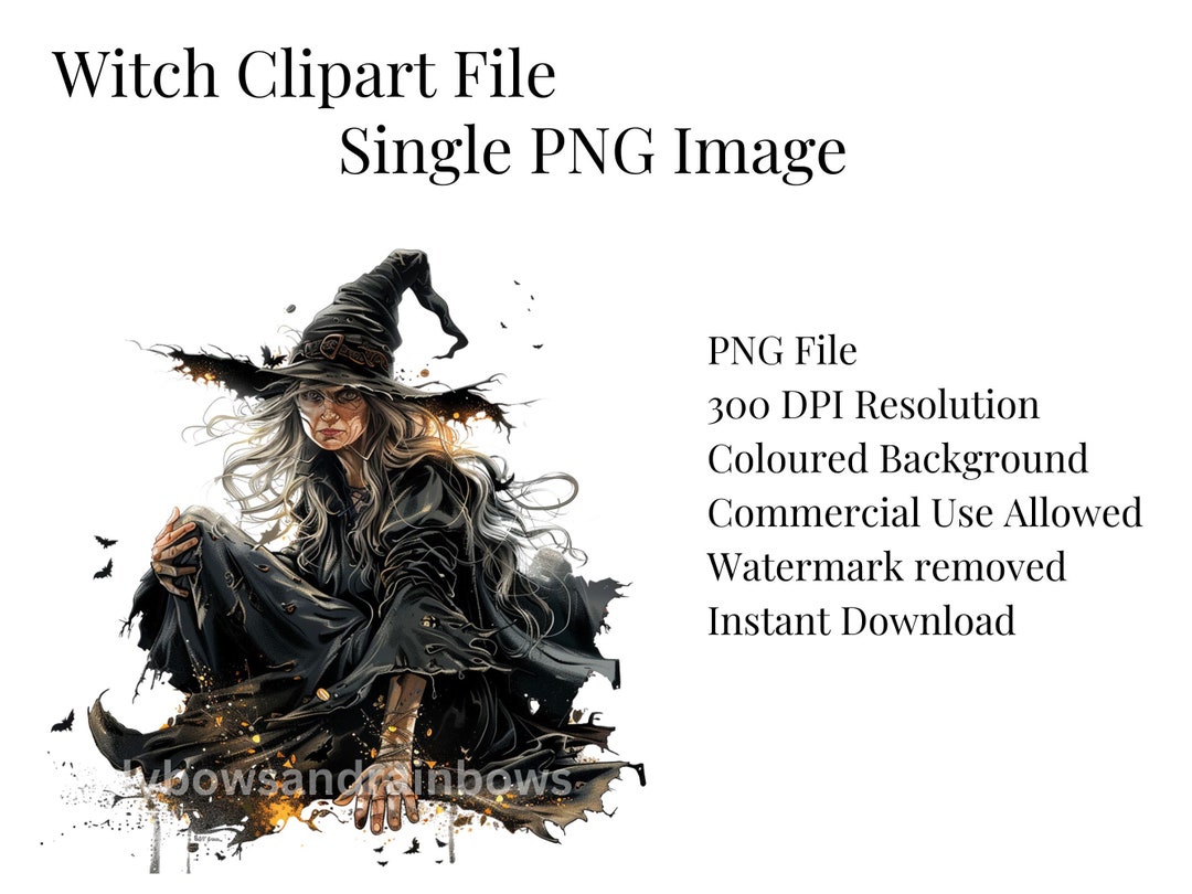 Realistic Witch Single PNG Image - Commercial Use Allowed - Etsy