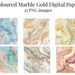 Coloured Marble Gold Digital Paper Set 2 - 25 PNG Images of Beautiful ...