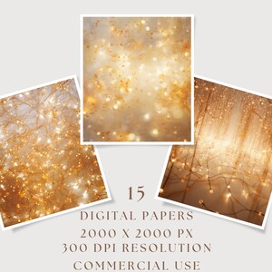 Light Gold Christmas Lights Digital Background Paper - 15 Christmas ...