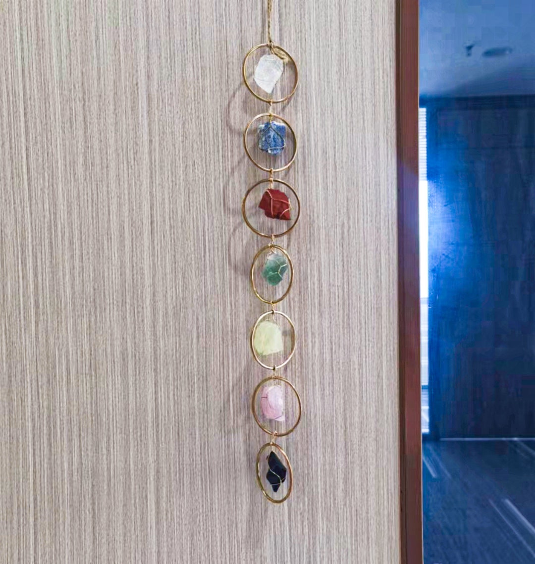 Chakra Stone Wall Hanging, Healing Crystal Decor, Boho Chakra Wall Art ...