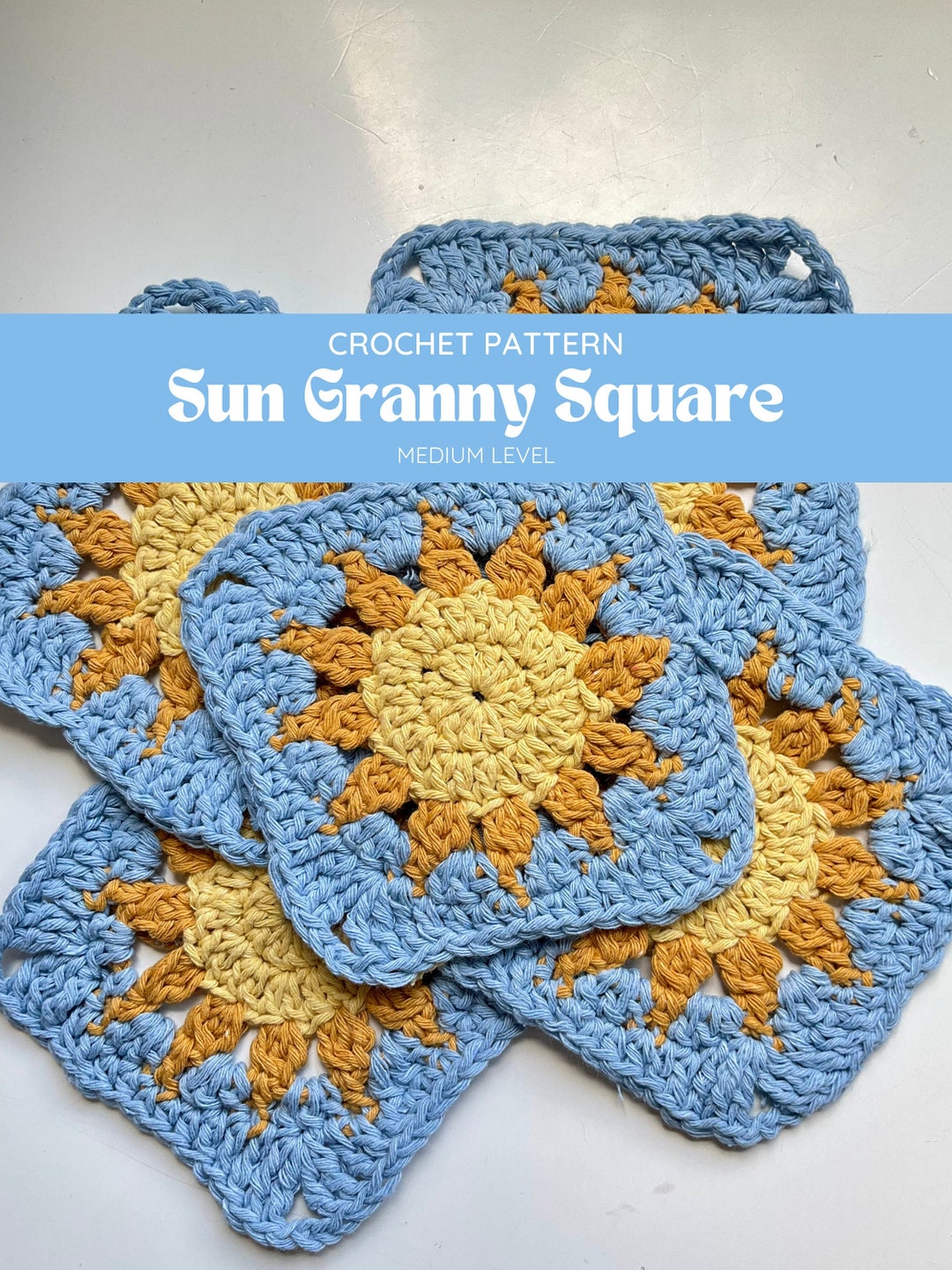Sun Granny Square Crochet Pattern - Original & Trendy Sunshine Tutorial With Photos - Etsy