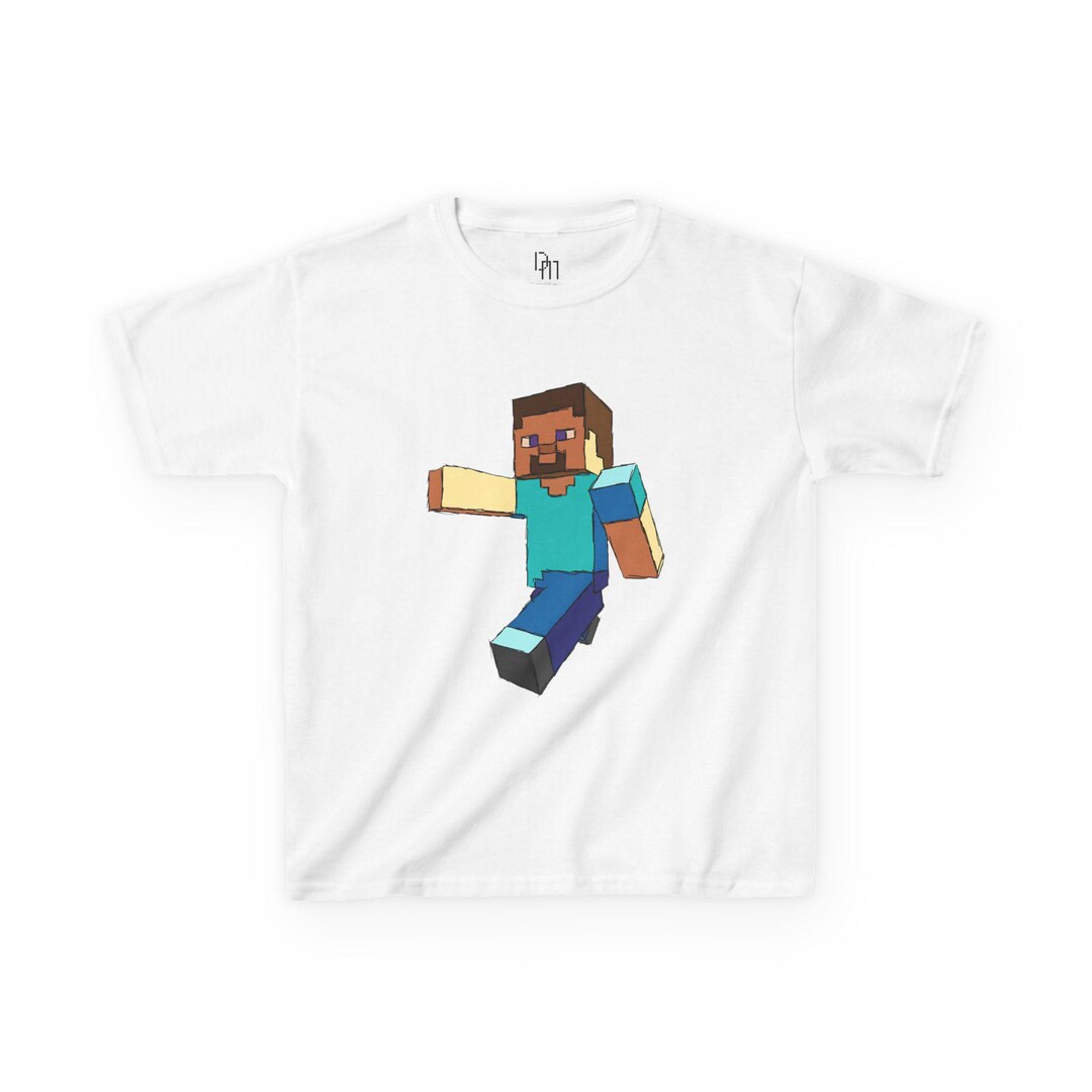 Minecraft Steve Kids Tee, Boy Girl Gamer Shirt in 9 Colors, Video Game ...