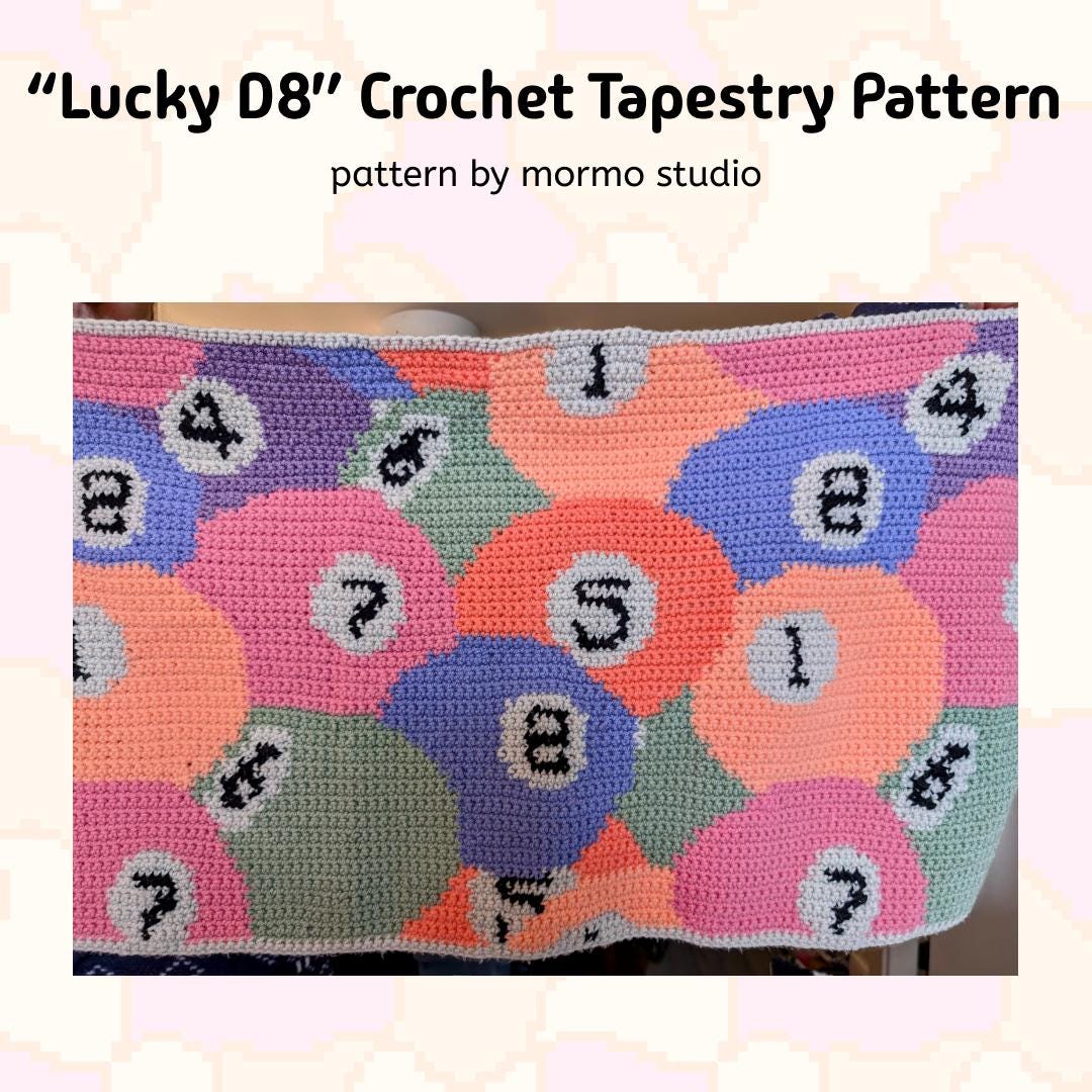 Lucky D8 Pool Ball Crochet Tapestry Pattern - Etsy