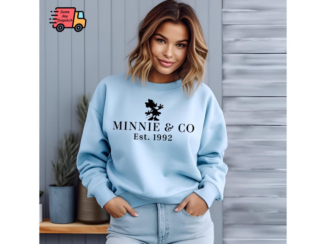 Minnie & Co Est 1928 Sweatshirt, Classic Minnie Mouse Pose Sweater ...