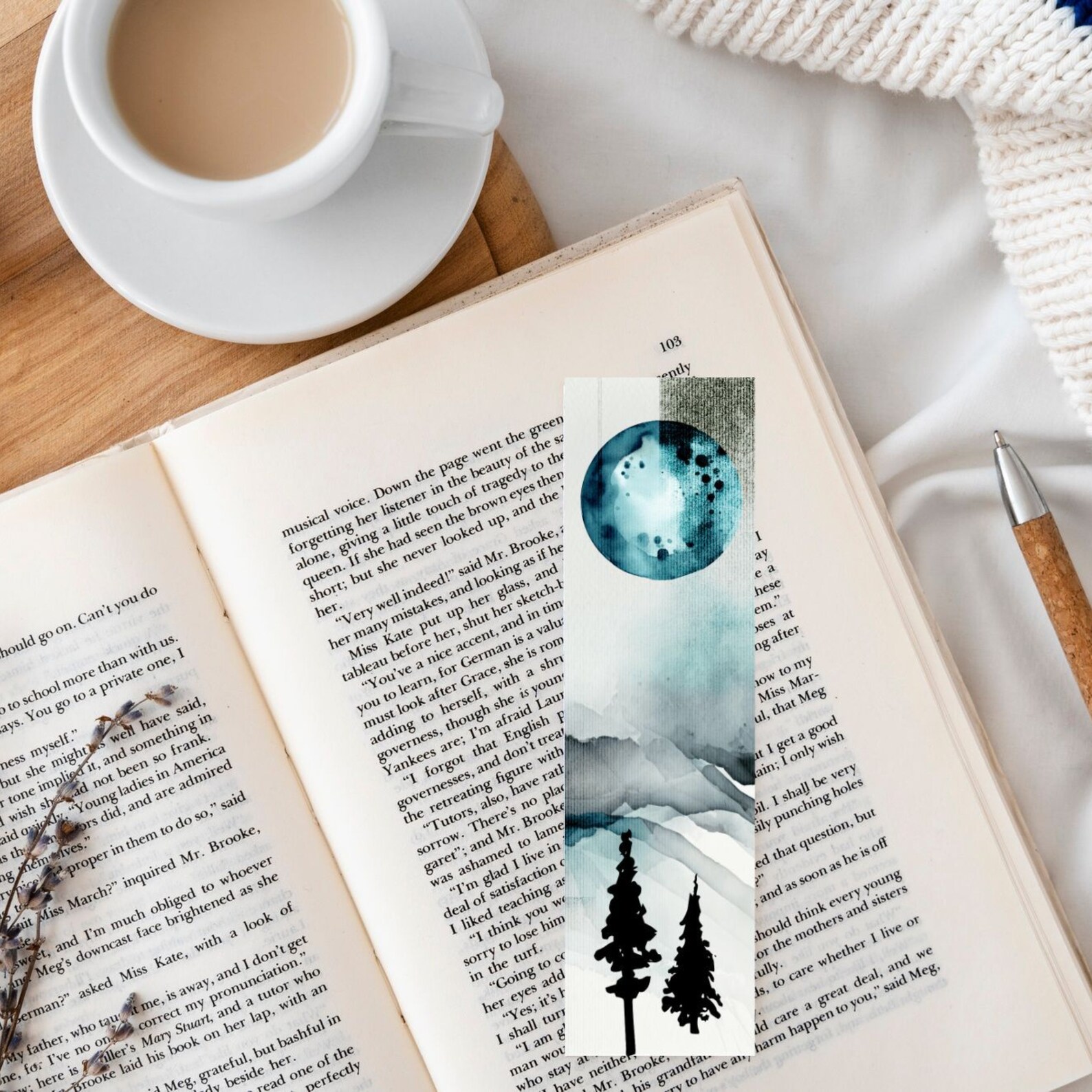 Tree Bookmarks, Moon Bookmarks, Moonlit Bookmarks, Nature Inspired ...