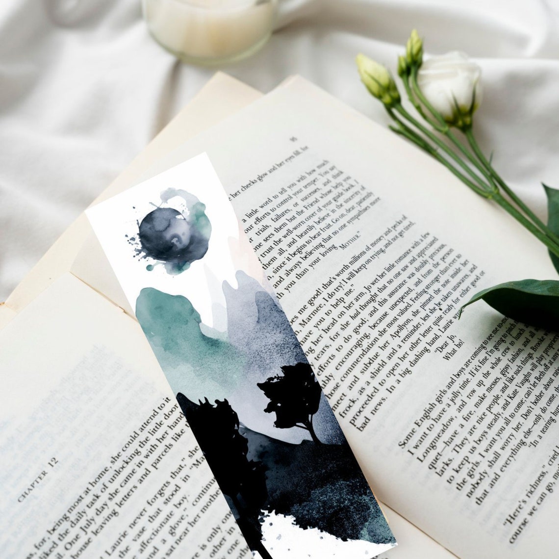 Tree Bookmarks, Moon Bookmarks, Moonlit Bookmarks, Nature Inspired ...