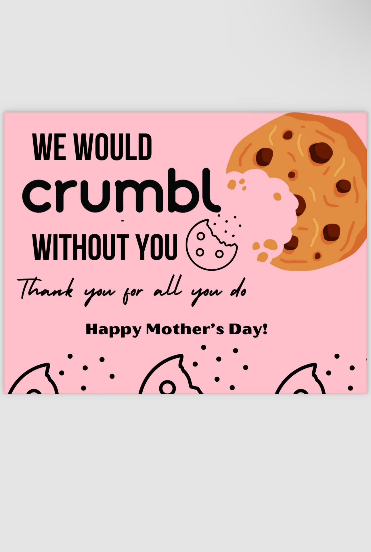 Crumbl Cookie Mother’s Day Gift Card Template - Etsy