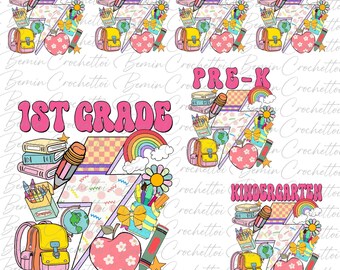 Retro Back to School Bundle, Kindergarten, First Day of School ...