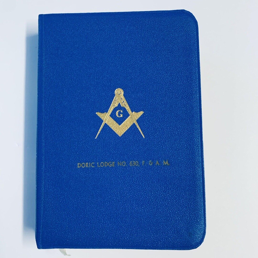 1957 Freemason Masonic Edition Doric Lodge No 630 F&AM Holy Bible Gold ...