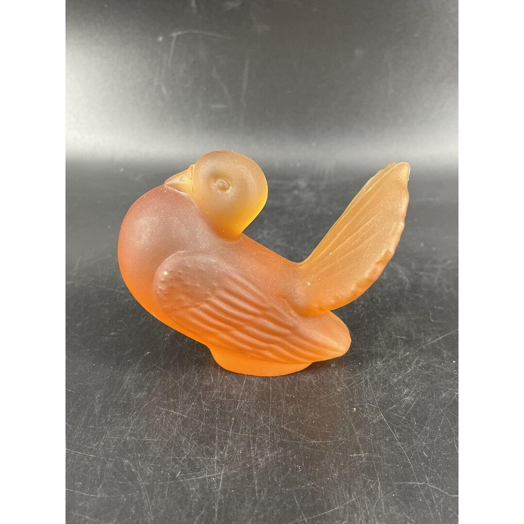 Westmoreland Pouter Pigeon Frosted Satin Apricot Amber Bird Figurine - Etsy