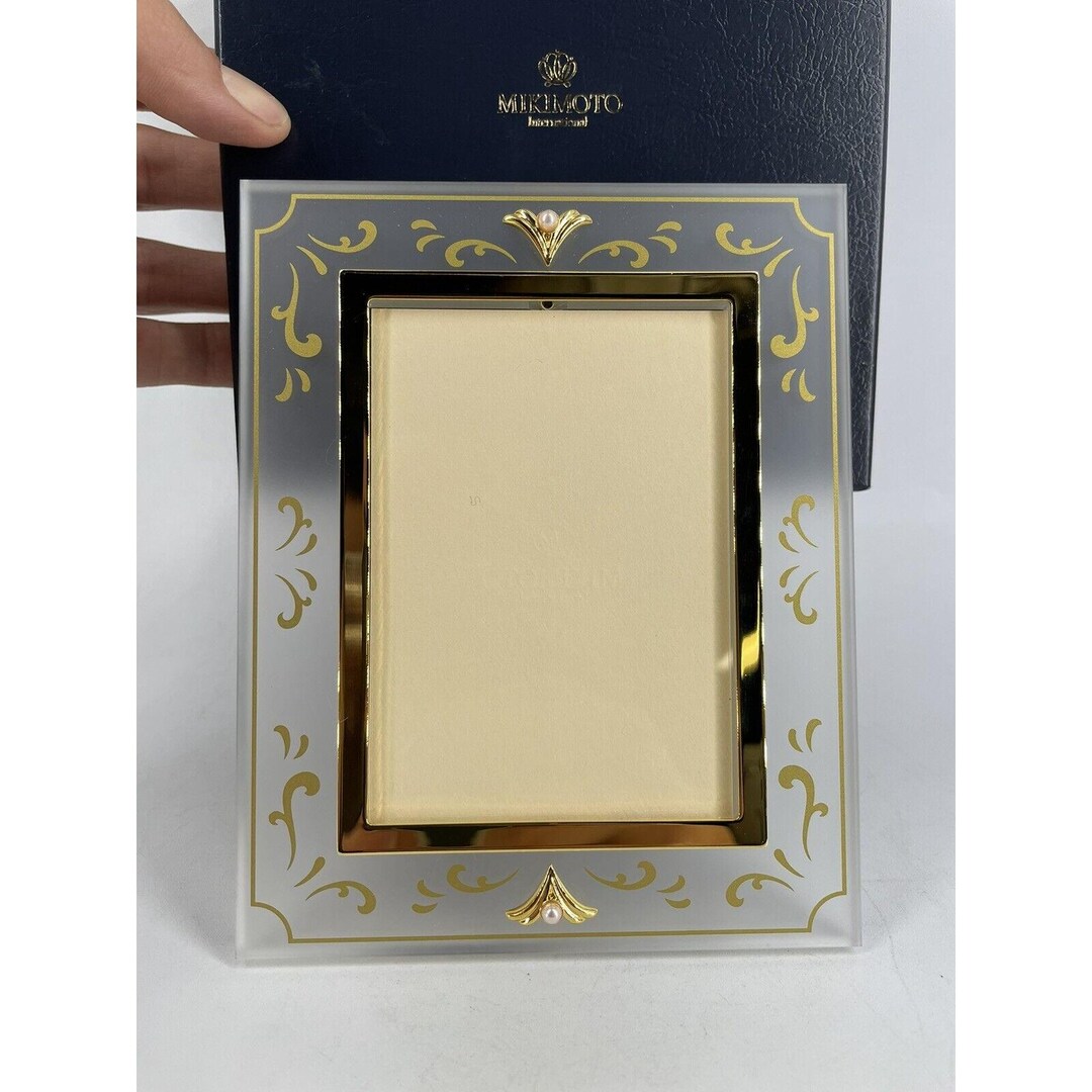 MIKIMOTO Pearls Picture Frame Gold Lucite NEW W Box - Etsy