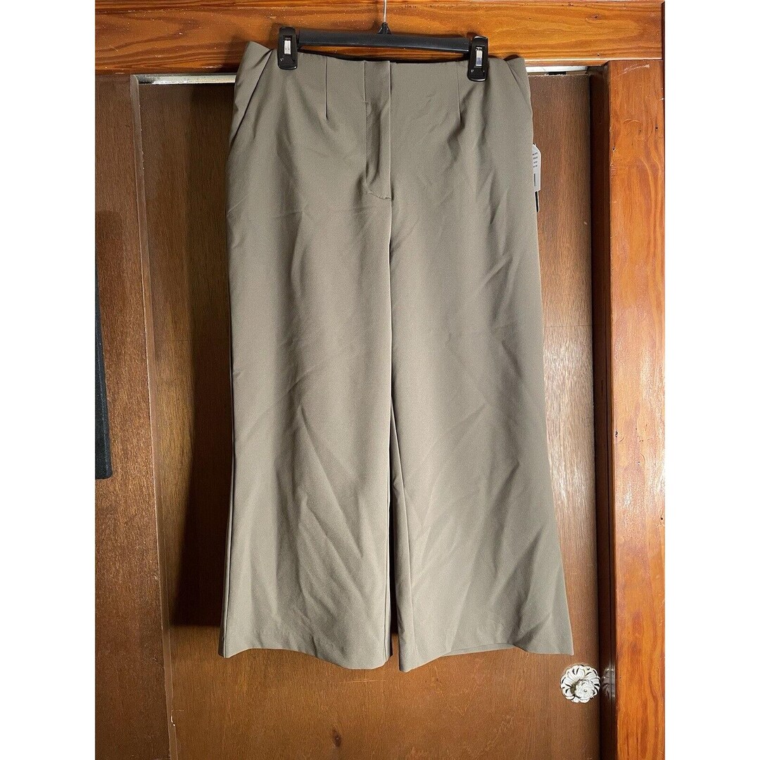 Violets & Roses Olive Green Wide Leg Cropped Pants Womens Size 10 - Etsy