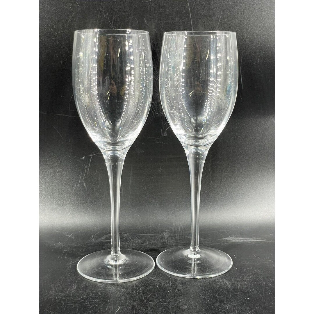 Miller Rogaska Set of 2 Crystal Wine Glasses/goblets Optic - Etsy