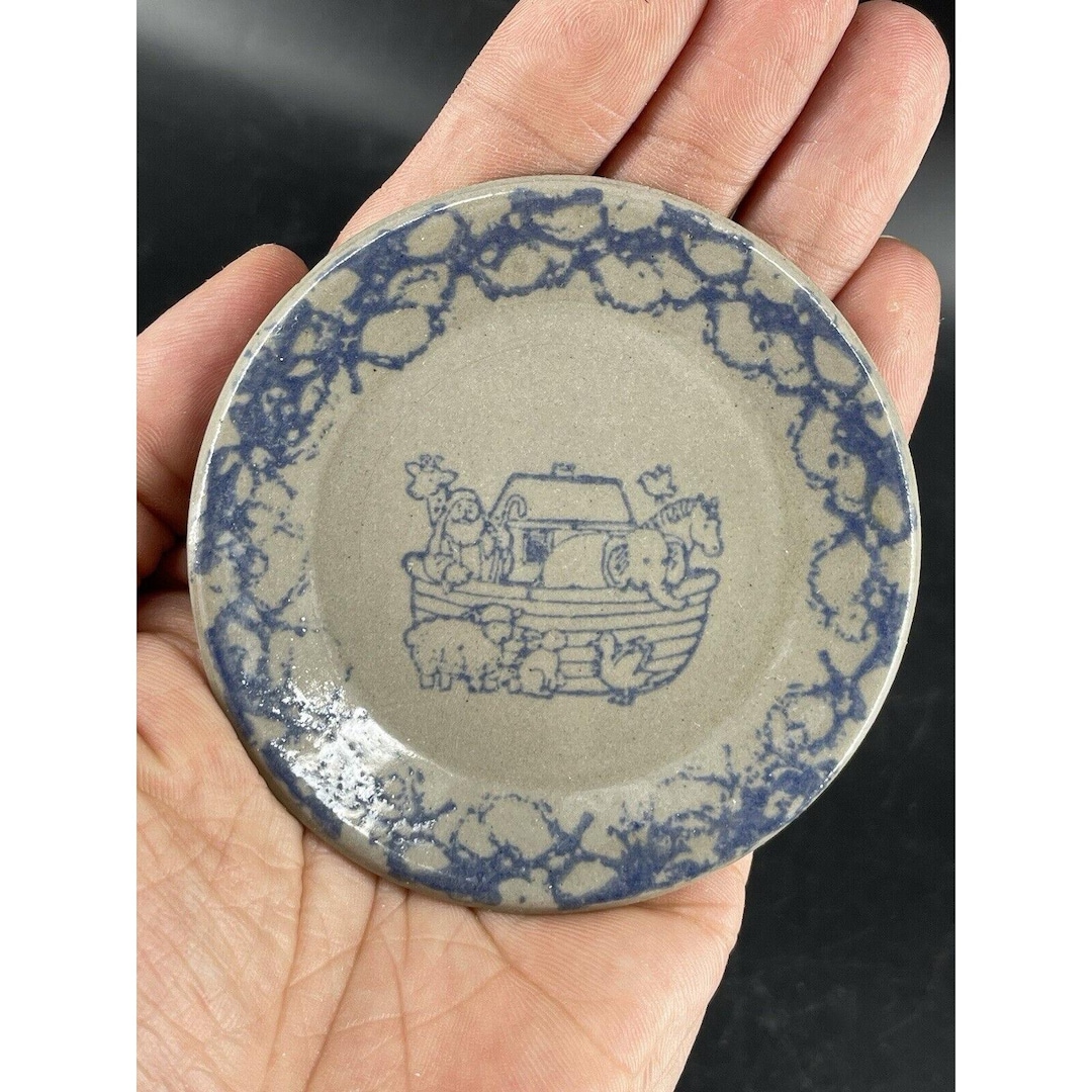 Beaumont Brothers Pottery BBP Noah's Ark Blue Salt Glaze Small Plate ...