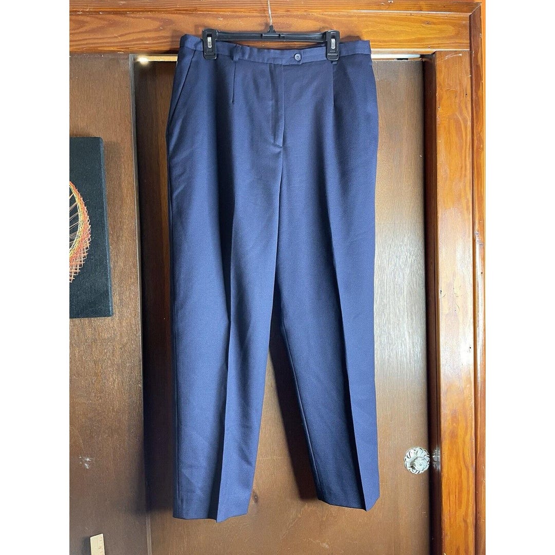 Pendleton Pants Womens 18 Navy Blue Trouser Slacks 100% Virgin Wool - Etsy