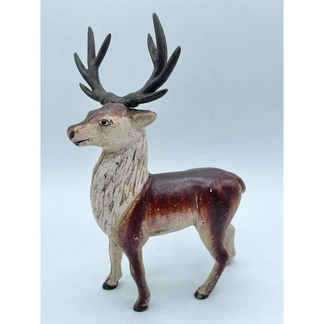 Vintage Cast Iron Deer Buck Stag Elk Deer Still Piggy Bank AC WILLAMS ...