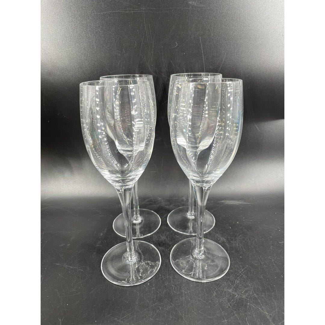 Miller Rogaska Set of 4 Crystal Wine Glasses/goblets Optic - Etsy