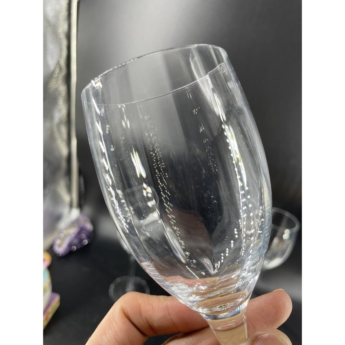 Miller Rogaska Set of 4 Crystal Wine Glasses/goblets Optic - Etsy