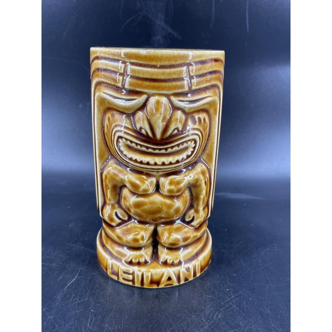 Vintage MCM Tiki LEILANI 1960s Hawaii Tiki Tumbler Mug USA Cup Brown - Etsy